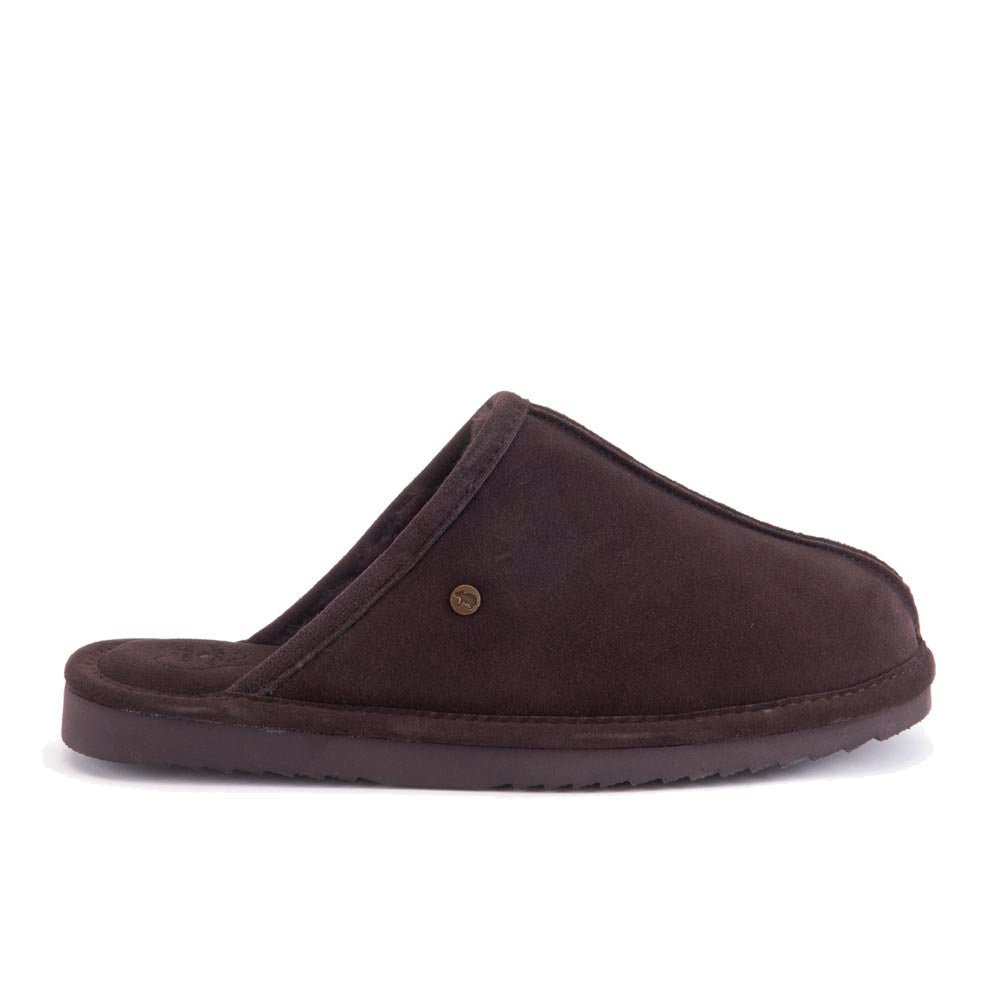 'Barron' men's brown suede home slipper by Warmbat
