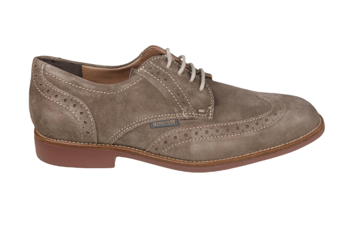 Mephisto FEROS dark taupe lace-up shoe made of suede leather - Chaplin
