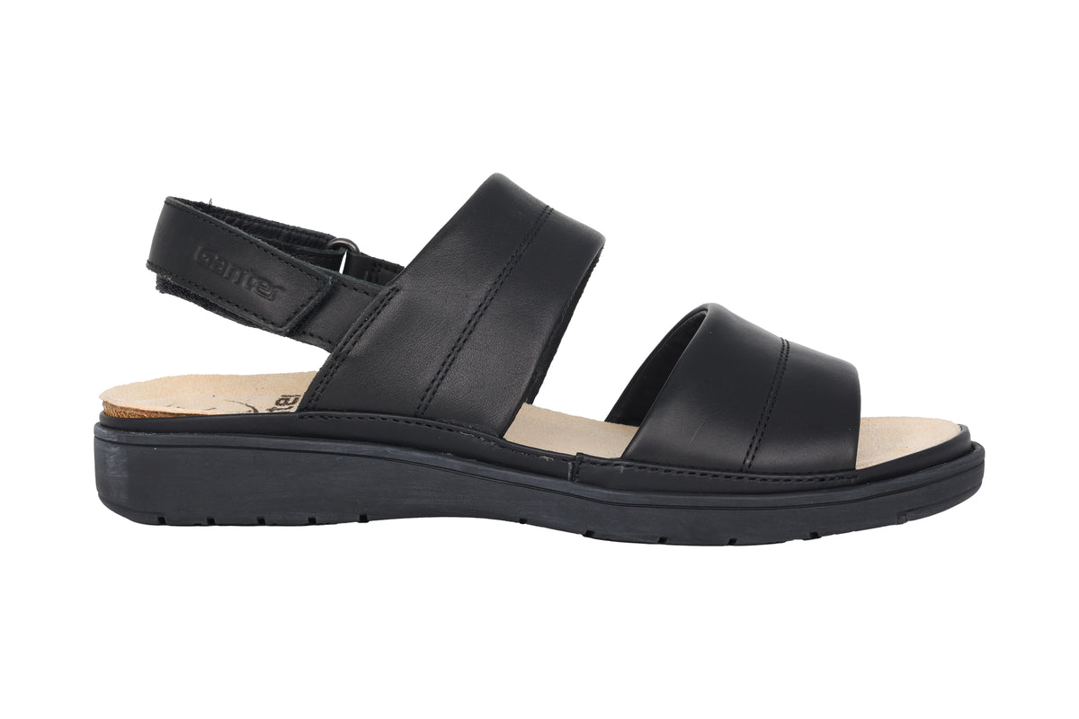 Ganter Evi - woman's sandal - Black leather - Chaplinshoes