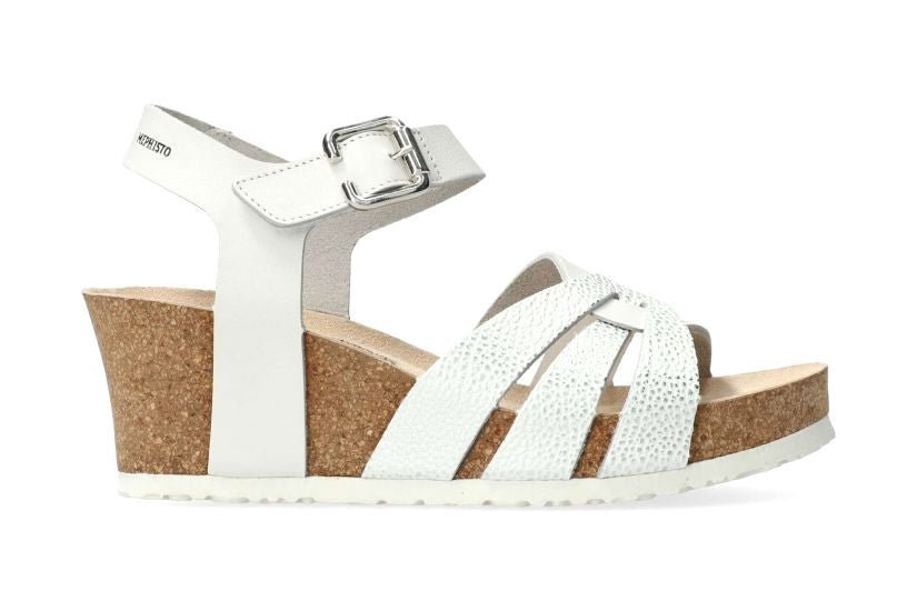 Mephisto Lesley - women's sandals - white leather - Chaplinshoes