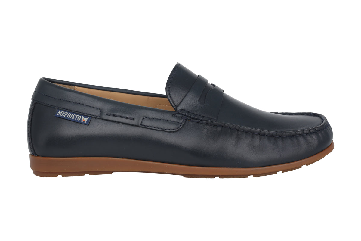 Mephisto Alyon men's moccasin - navy blue leather - Chaplinshoes