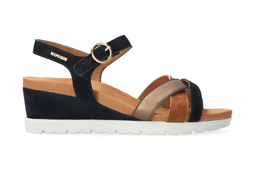 Mephisto Yrena - women's sandals - blue suede - Chaplinshoes